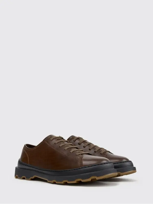 Camper Brutus+ Smooth Leather Trainers With Serrated Rubber Sole
