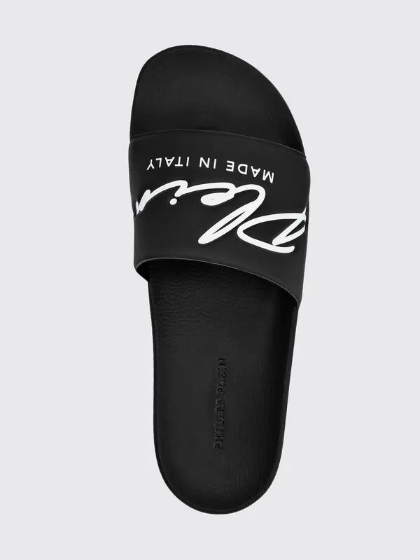 Philipp Plein Rubber Slides With Contrasting Printed Logo