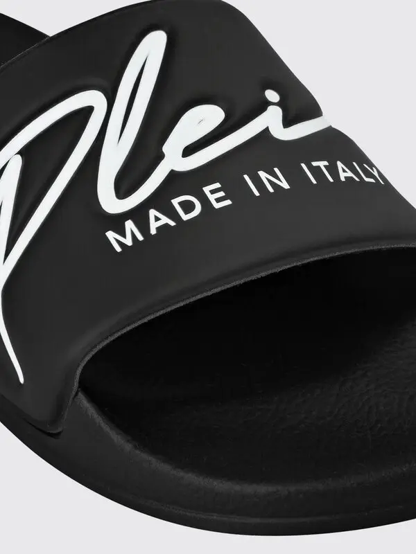 Philipp Plein Rubber Slides With Contrasting Printed Logo