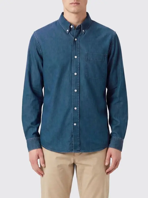 SEBAGO Long-sleeved Cotton Shirt With Button-down Collar And Patch Pocket