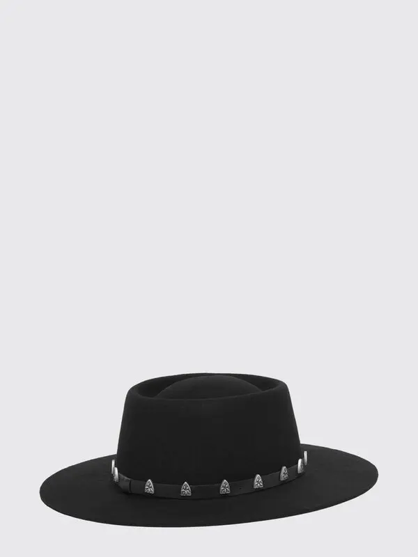 Philipp Plein Wool Felt Panama Hat With Skull Print - Black