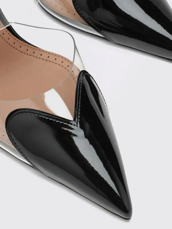 Alaïa Patent Leather And Clear Vinyl Wedge Mules - Black