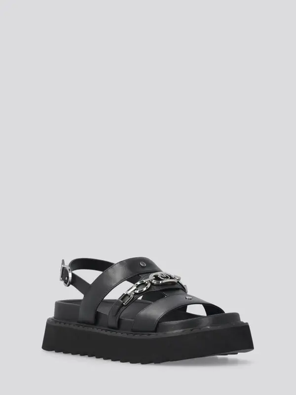 Pinko Platform Heeled Sandals With Chain Detailing
