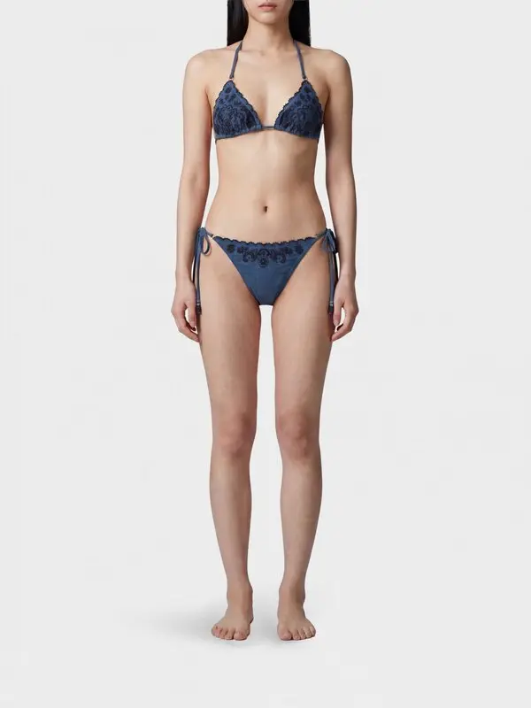 Zimmermann Triangle Bikini With Embroidered Details - Blue