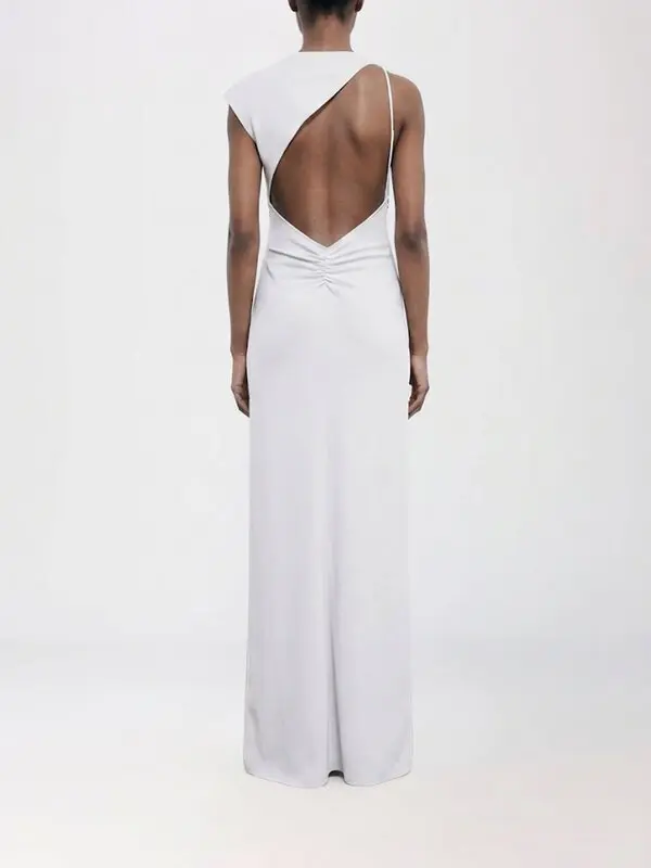 Patrizia Pepe Asymmetrical Draped Maxi Dress