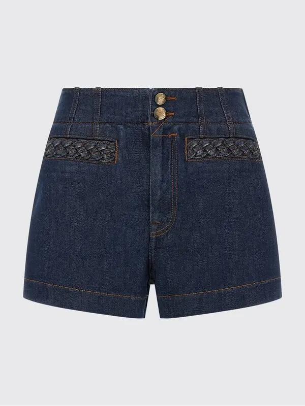 Zimmermann High-waisted Slim Fit Cotton Denim Shorts