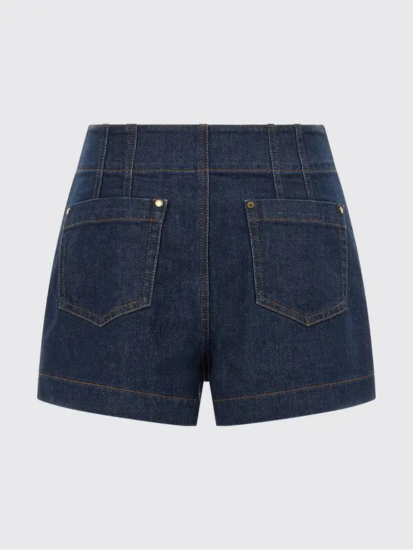 Zimmermann High-waisted Slim Fit Cotton Denim Shorts