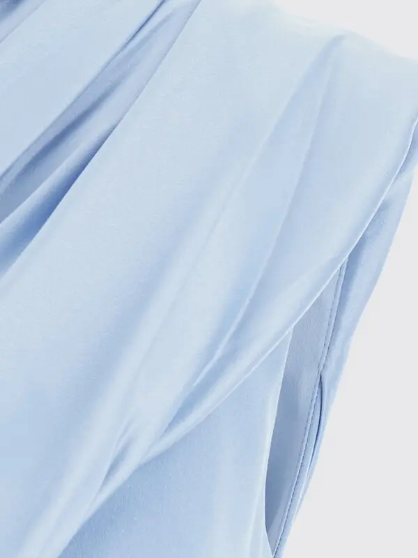 Solace London One-shoulder Draped Satin Gown - Blue