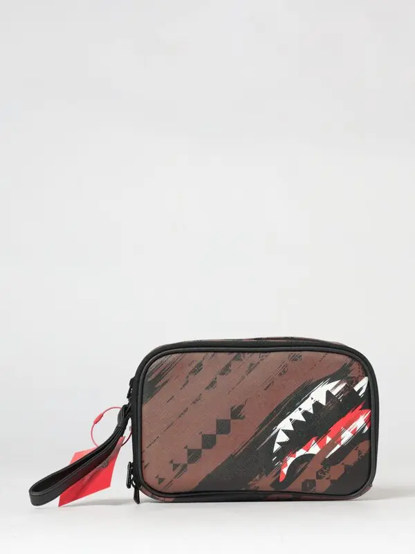 SPRAYGROUND Shark Print Coated Cotton Travel Case With Wrist Strap - Multicolor