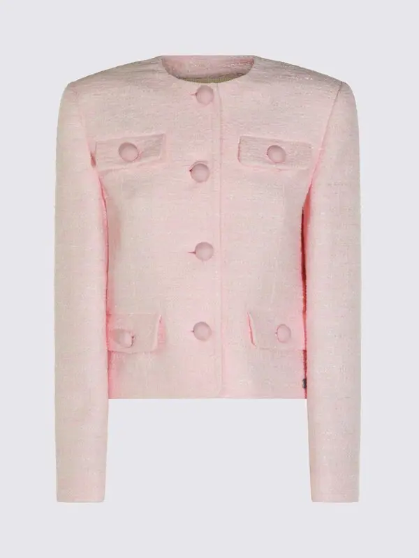Valentino Garavani Cropped Slim Fit Tweed Blazer