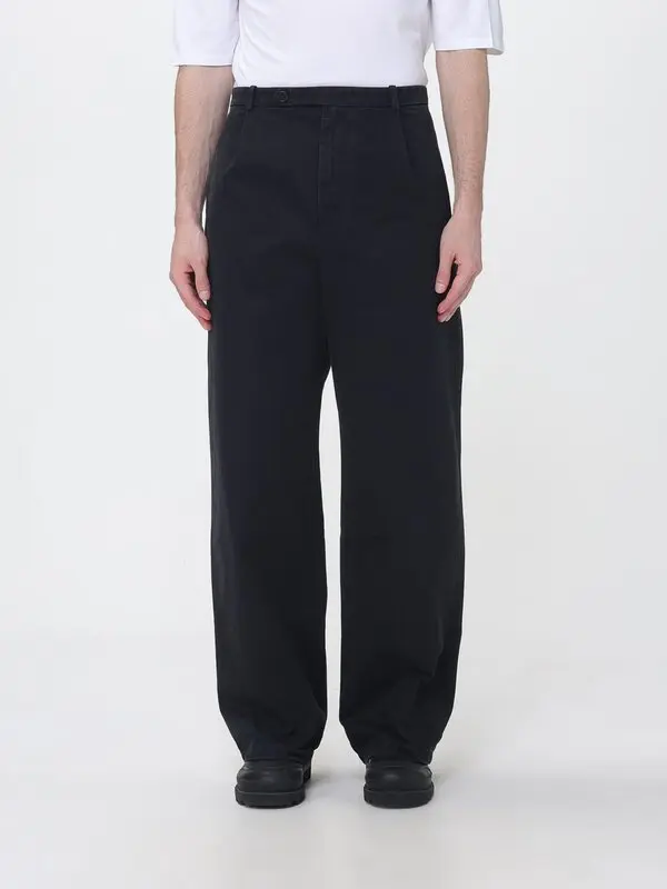 JIL SANDER Wide-leg Cotton Trousers With Off-center Closure - Grey
