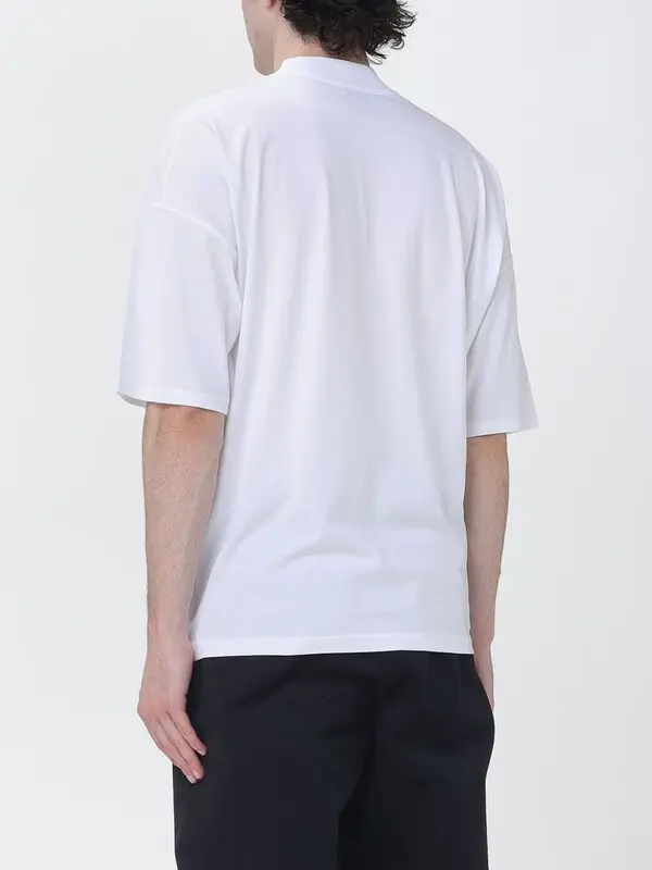 JIL SANDER Cotton T-shirt With Mock Neck And Dropped Shoulders - White