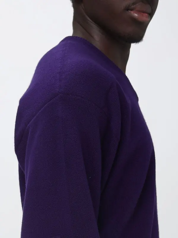 JIL SANDER V-neck Long-sleeve Wool Blend Jumper - Violet