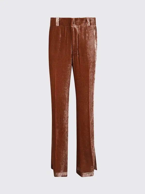 La DoubleJ High-waisted Velvet Skinny Trousers - Brown