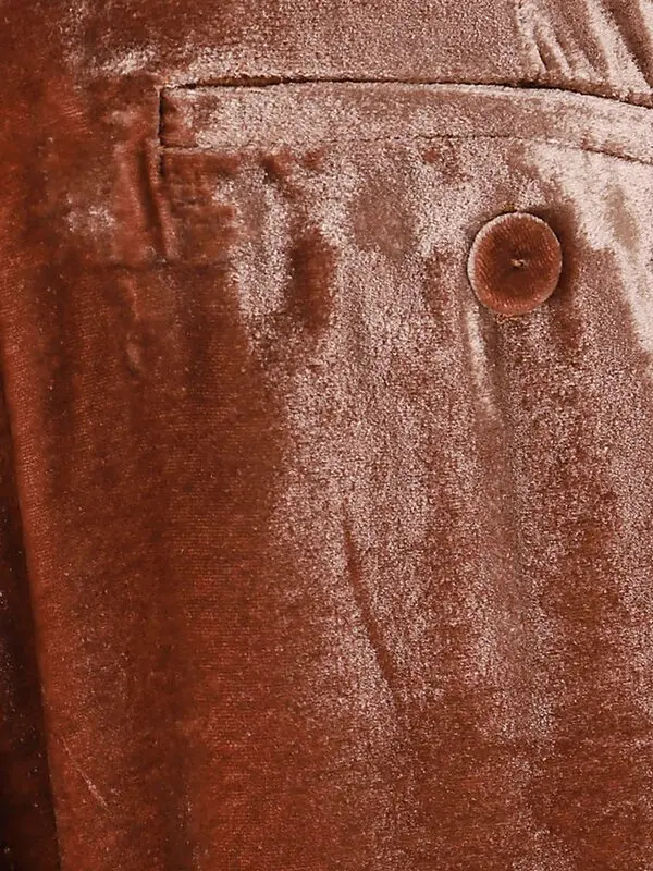 La DoubleJ High-waisted Velvet Skinny Trousers - Brown