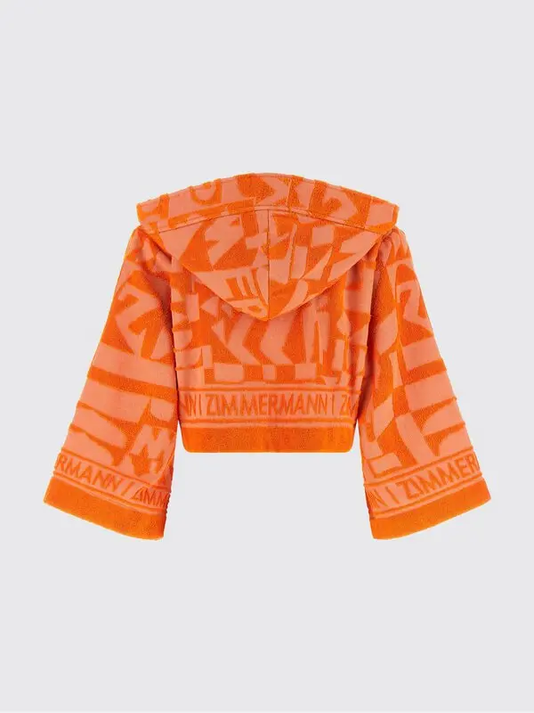 Zimmermann Solstice Long-sleeved Cropped Cotton Hooded Top