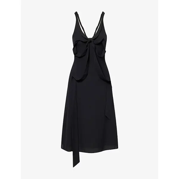 Acne Studios Silk Mini Dress With Bow Embellishment