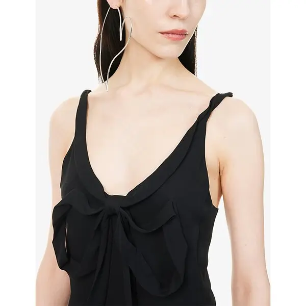 Acne Studios Silk Mini Dress With Bow Embellishment