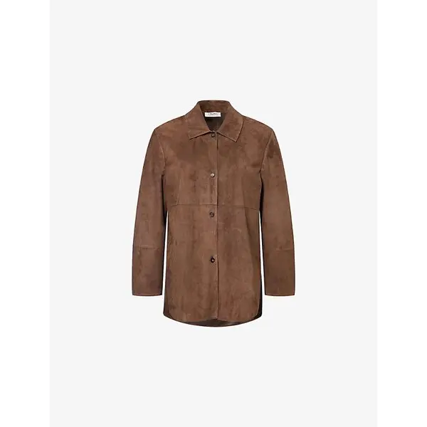 Max Mara Relaxed-fit Collared Suede Jacket