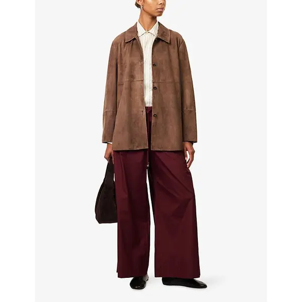 Max Mara Relaxed-fit Collared Suede Jacket