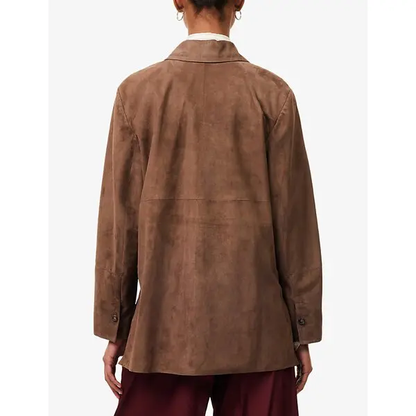 Max Mara Relaxed-fit Collared Suede Jacket