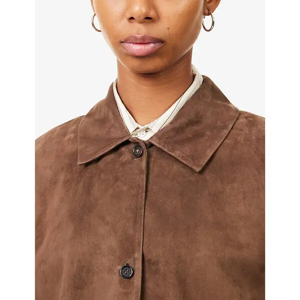 Max Mara Relaxed-fit Collared Suede Jacket