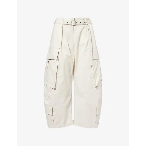 Acne Studios Belted Cropped Cotton Cargo Trousers