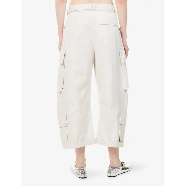 Acne Studios Belted Cropped Cotton Cargo Trousers