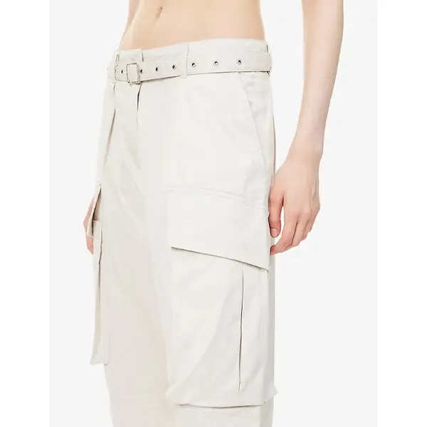 Acne Studios Belted Cropped Cotton Cargo Trousers