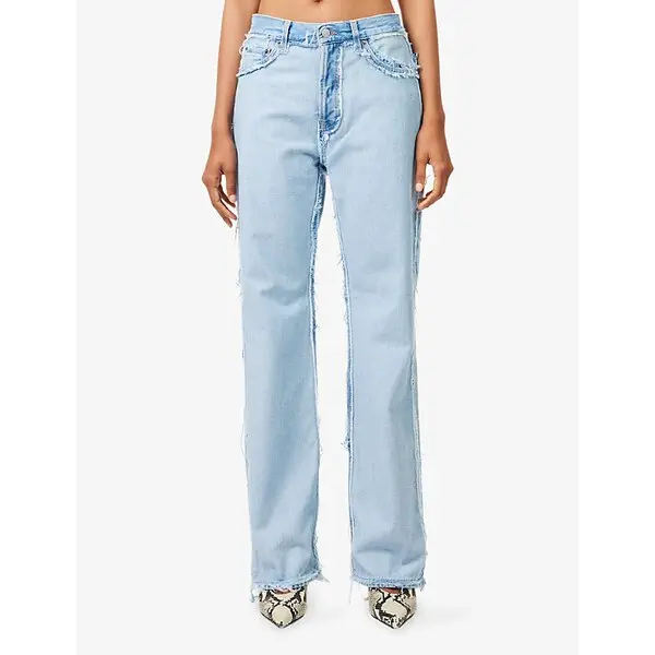 Acne Studios Frayed Wide-leg Denim Jeans