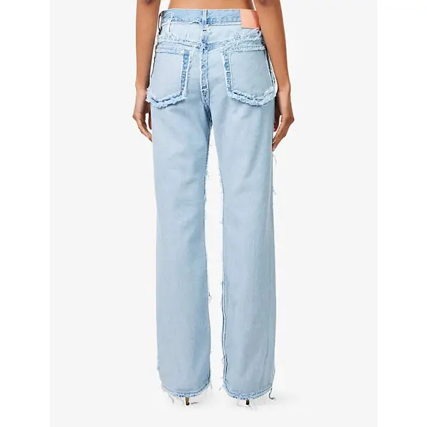 Acne Studios Frayed Wide-leg Denim Jeans