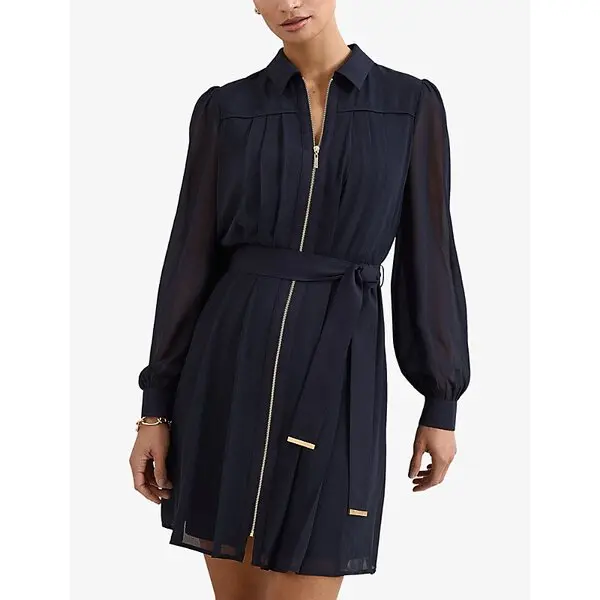 PHASE EIGHT Belted Woven Mini Dress