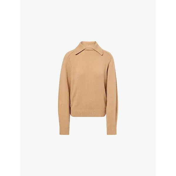 Khaite Jackson Collared Wool And Cashmere-blend Jumper