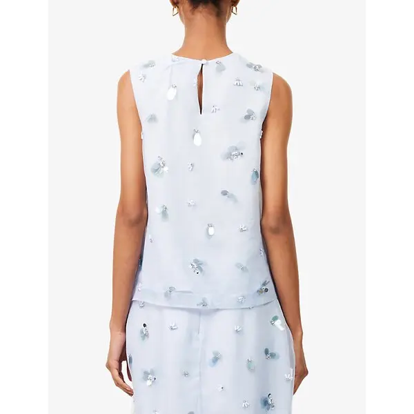 Simkhai Celia Sequin-embellished Organza Top