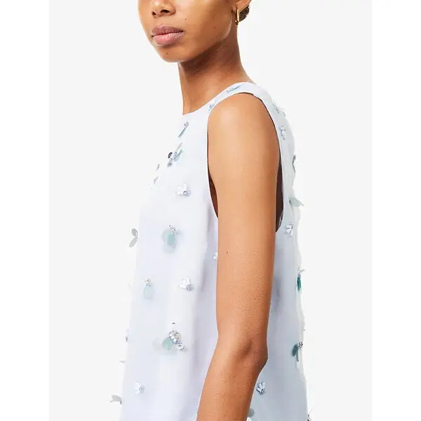 Simkhai Celia Sequin-embellished Organza Top