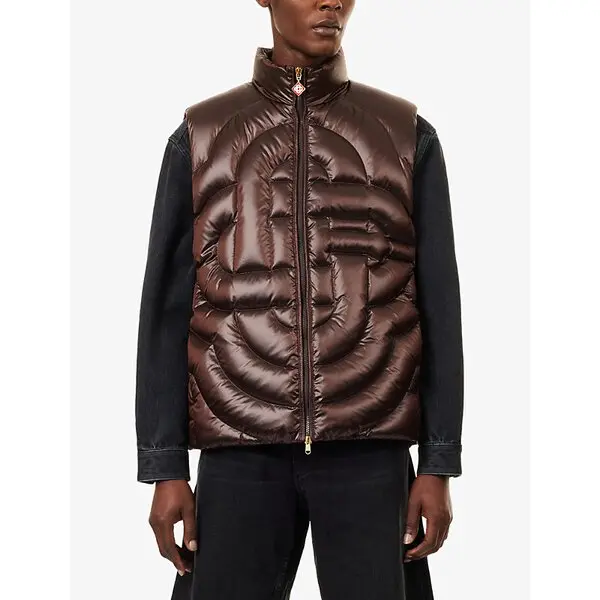 Casablanca Quilted Down Woven Puffer Gilet