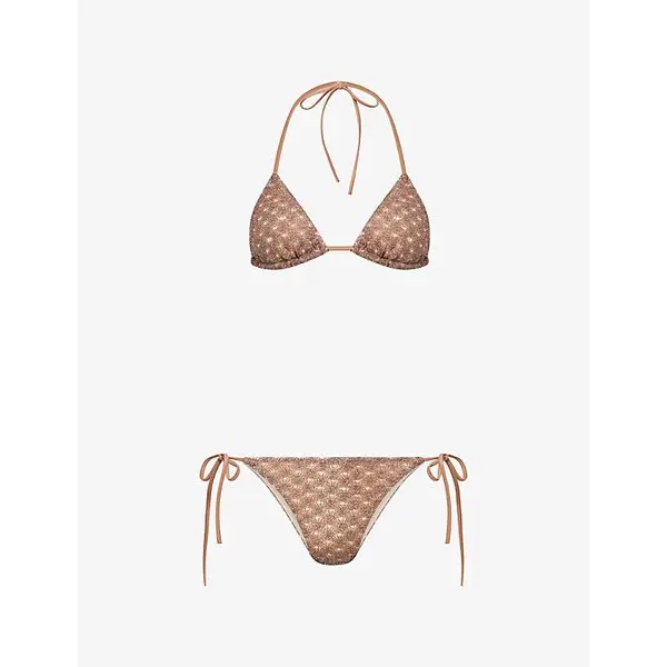 Missoni Lamé Triangle Bikini Set - Brown