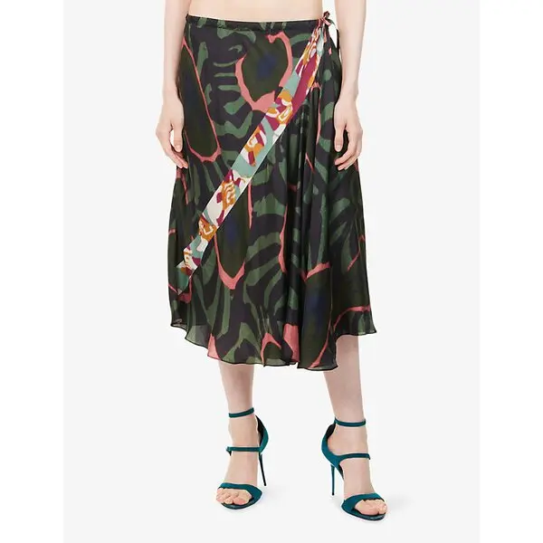 Dries Van Noten Sibanna Graphic Print Crepe Mini Skirt
