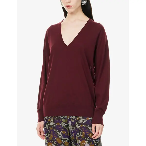 Dries Van Noten V-neck Wool Jumper With Textured Back Pattern