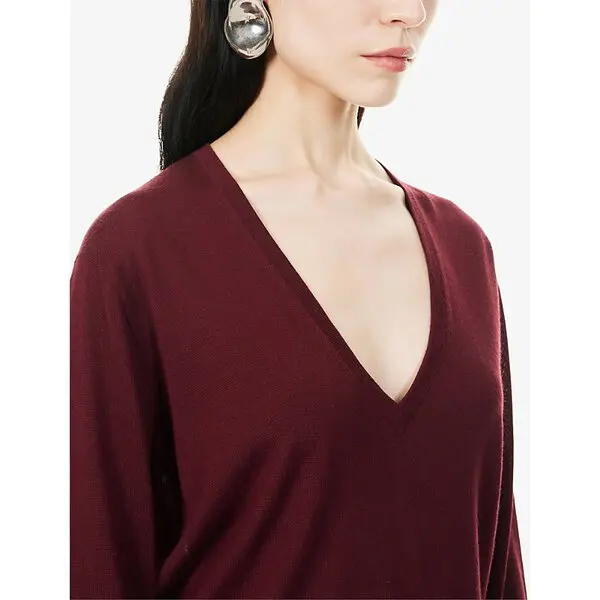 Dries Van Noten V-neck Wool Jumper With Textured Back Pattern