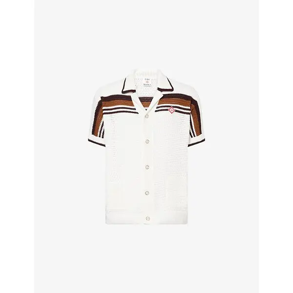 Casablanca Crochet Short-sleeve Cotton Shirt