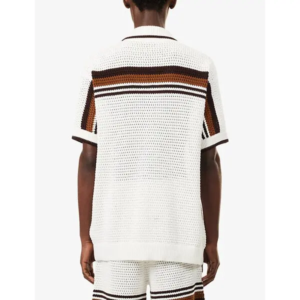 Casablanca Crochet Short-sleeve Cotton Shirt