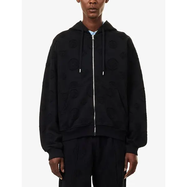 Casablanca Monogram Zip-up Cotton Hoodie