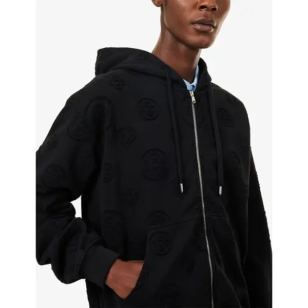 Casablanca Monogram Zip-up Cotton Hoodie