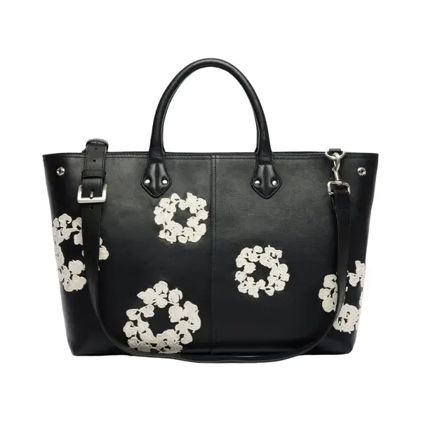 DENIM TEARS Cotton Wreath Leather Bag Large /white