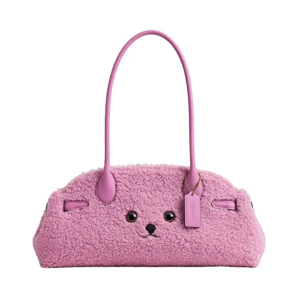 BRAIN DEAD X Coach Shearling Trim Character Carryall - Pink