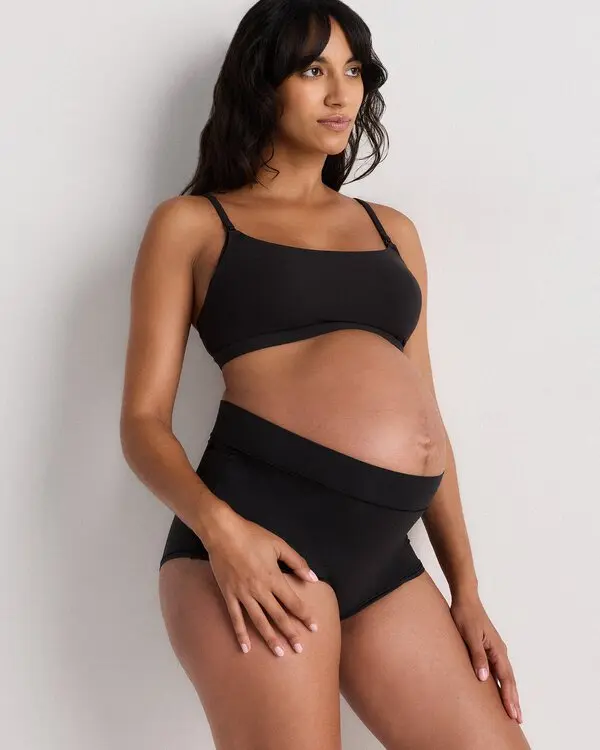 Quince Second Skin Nursing Scoop Bralette - Black
