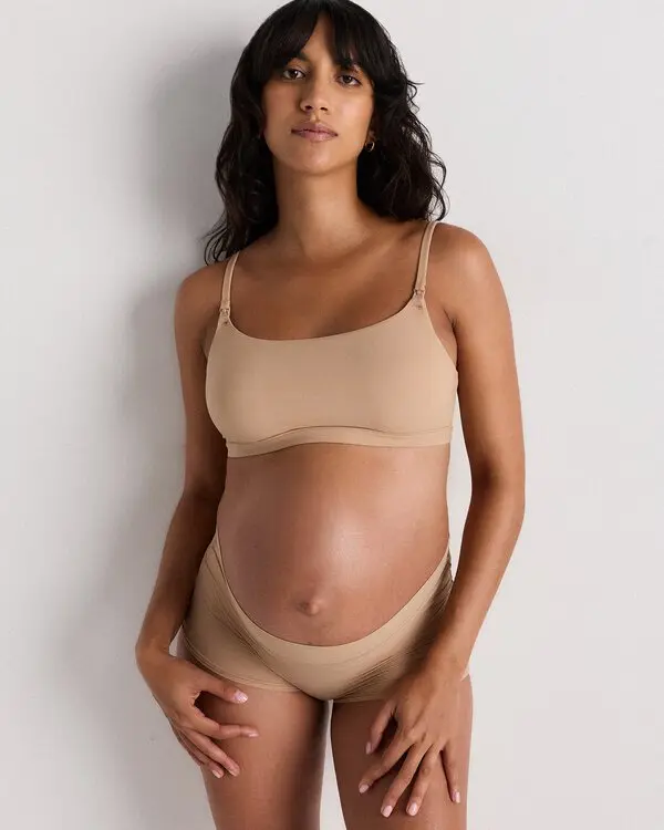 Quince Second Skin Nursing Scoop Bralette - Sand