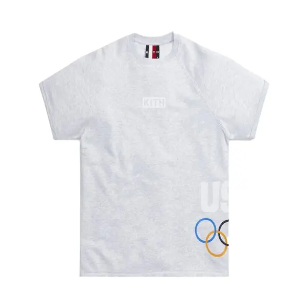Kith For Team Usa 5 Rings Howard Tee 'light Heather - Grey