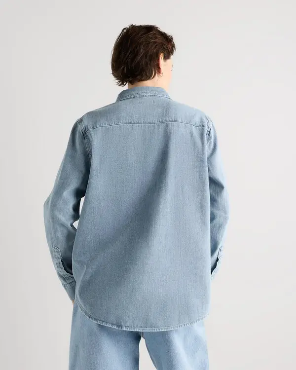 Quince Oversized Denim Maternity Shirt